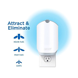 Zevo Flying Insect Trap Starter Kit with Zevo Flying Insect Trap Refill Cartidges (1 Plug-in Base + 5 Refill Cartridge) + Fedvick Fly Ribbons 8 pcs