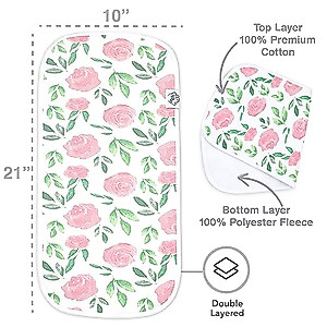 Baby Burp Cloths - 5 Pack Large - Double Layered Top Layer 100% Cotton and Bottom Layer 100% Polyester Fleece Absorbent Burping Cloth Extra Absorbent Baby Burp Cloth Extra Soft for Girls