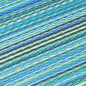 Fab Habitat Outdoor Premium Recycled Plastic Pillow - Waterproof, Fade Resistant - Striped - Patio, Porch, Deck, Balcony - Cancun - Turquoise & Moss Green - 20" x 20"