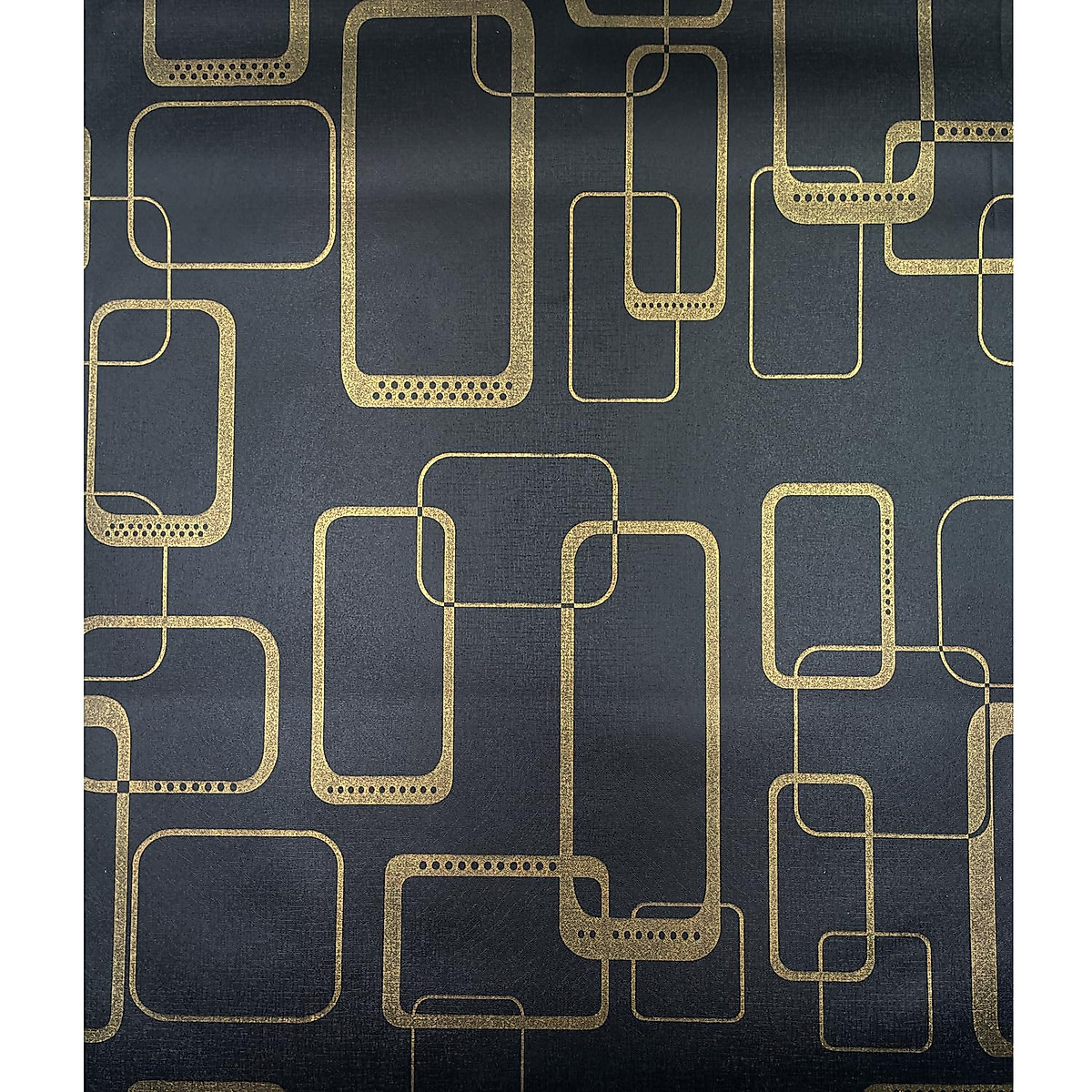 SimpleLife4U Geometric Pattern Shelf Drawer Liner Self-Adhesive Black Countertop Protect Paper for Furniture 17.7 Inch by 9.8 Feet