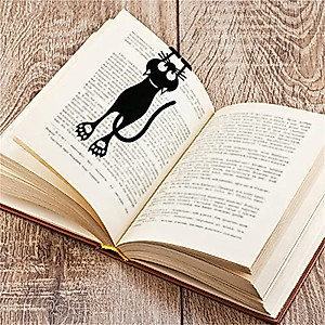 SUNYOVIME Cutout Black Kitten Bookmark, Reusable Plastic Bookmark, Black Cat Hanging Bookmark Durability and Convenience, for Book Lovers (6PCS)