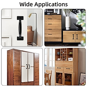 HOME MASTER HARDWARE 20 Pack 6-1/2 inch Gate Pull Door Handles Metal Gate Pulls Kitchen Furniture Cabinet Wardrobe Closet Drawer Handle Black with Screws