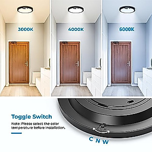 BLNAN Rechargeable Motion Sensor Ceiling Light, Battery Operated Wireless Motion Activated Flush Mount LED Light, 7 Inch 7000mAh 3000K 4000K 6000K, Timers for Closet Pantry Stair Hallway