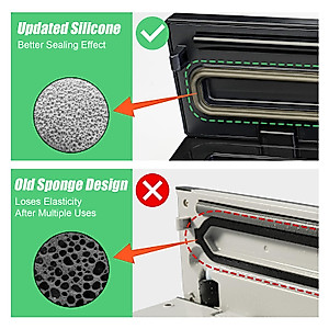 Vacuum Sealer Machine, Cordless Rechargeable Vacuum Sealer for Dry/Moist Food Storage - With External Vacuum Suction Hose for Canisters/Mason Jars and 10 Vacuum Seal Bags (Dark Black)