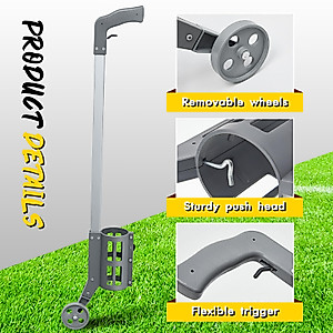 Zonon 1 Piece Industrial Wheeled Marking Wand for Line Paint Stripe Ground Marking Spray Paint Wand for Survey Painting Spray Stick Line Marking Applicator, Side Push, Grey