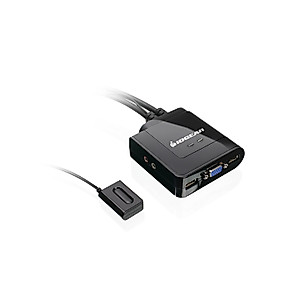 IOGEAR 2-Port VGA and Mini DisplayPort Cable KVM Kit with Audio, GCS72MDPKIT
