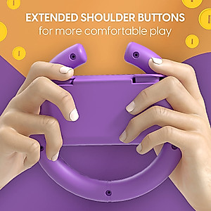 TALK WORKS Steering Wheel Controller for Nintendo Switch 2 Pack - Switch Racing Games Accessories Joy Con Controller Grip for Mario Kart - Purple/Orange