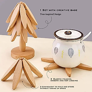 Wooden Trivets for Hot Dishes,Tree Coasters,Decorative Wood Trivet Set,Hot Pads for Pots and Pans