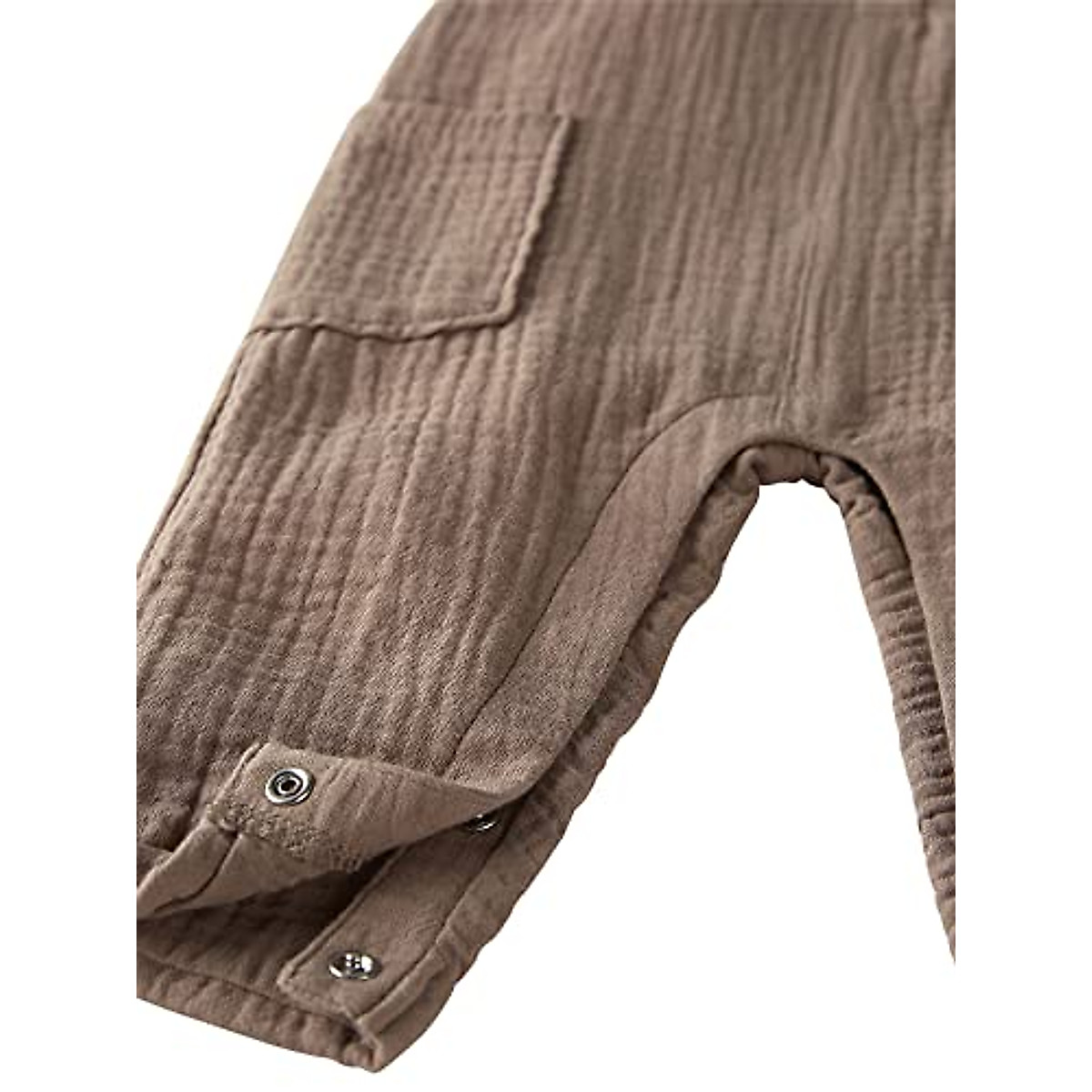 little planet by carter's unisex-baby Organic Cotton Gauze Overall Jumpsuit, Brown, 6 Months