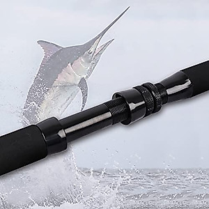 Fiblink Trolling Rod Saltwater Deep Dropper Big Game Rod Conventional Boat Roller Rod Carbon Fishing Pole (1 Piece - 6' - 80-120lbs)