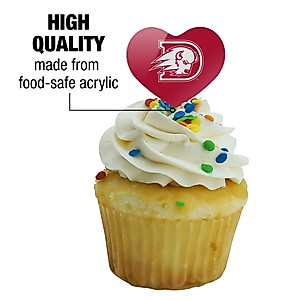Dixie State Secondary Logo Heart Love Cupcake Picks Toppers Decoration Set of 6