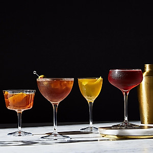 Bormioli Rocco,glass Novecento Stemware Cocktail Coupe-Gift Box of 4, 4 Count (Pack of 1), Clear,8.5 OUNCES