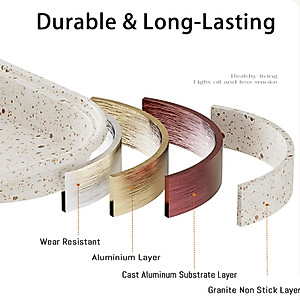 JUSTUP Nonstick Frying Pan, Divided Grill Frying Pan 3 Cups Pink Pancake Pan, Intelligent Temperature Sensing Egg Frying Pan, Breakfast Skillet for Eggs, Pancakes,Bacons (White)