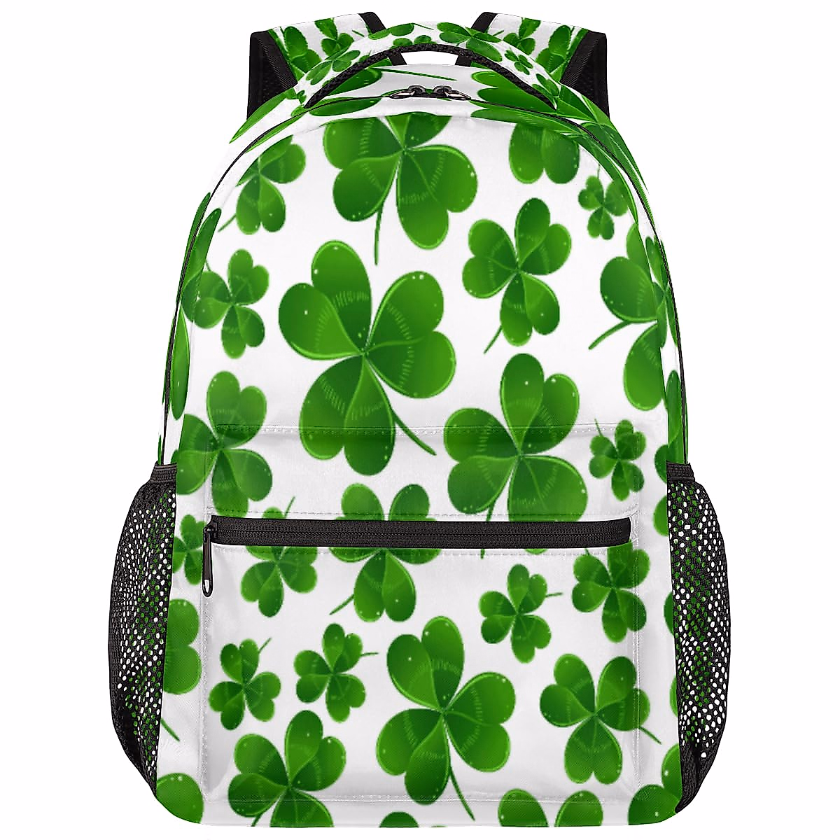 Fzsopd St. Patrick's Day Clover Backpack for Women Men Lightweight Daypack Rucksack Laptop Backpack Shoulder Bag for Travel Work Camping Sports