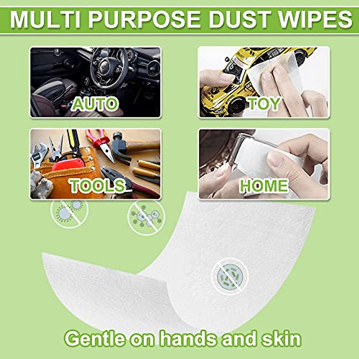 Air Jungles All Purpose Car and Home Cleaning Wipes 70 Count (Pack of 1), Extra Large 8" x 10" Size Cleaner Wipes for Car Interior Household Appliance Yoga Mat Desk Gym Equipment Couch Desk & More