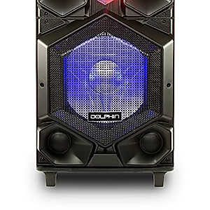 Dolphin SP-155BT Party Station 7000 Watt Standing All Purpose Portable Speaker with Dual 15 Inch Woofers and Sound Activated Blue LED Lights