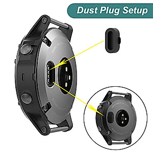 Kissmart Charger for Garmin Instinct, Instinct 2, Instinct 2S, Instinct 2X, Replacement Charging Cable Cord Plus a Black Silicone Charger Port Protector Anti Dust Plug (2 Pack)