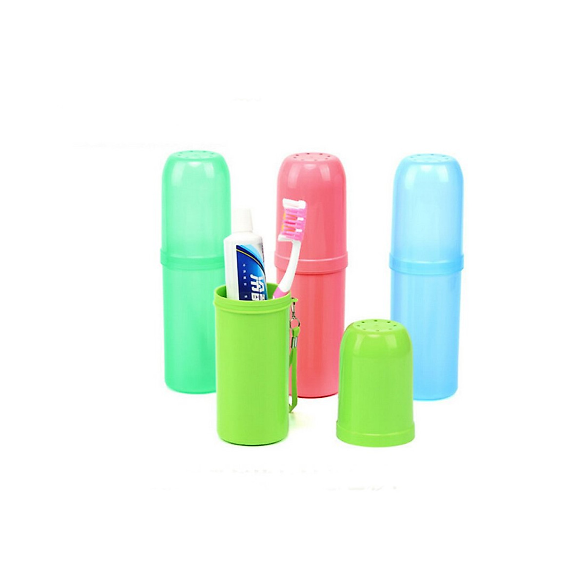 FZBNSRKO 4 Pcs Portable Toothbrush Holder Cup Box Toothpaste Cases Holder for Travel Use