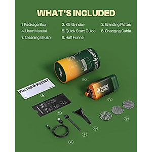 K5 Electric Kitchen Grinder Battery Powered Automatic Portable Spice Mill For Grinding - Holds up to 5 Gram