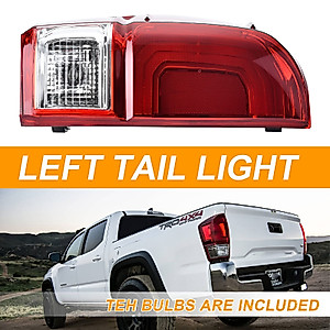 Nakuuly Tail Light Rear Lamp Compatible With 2016-2022 Toyota Tacoma Left Driver Side Taillight Brake Signal Assembly with Bulb # ‎81560-04170