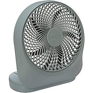 O2 Cool Fan 8 inch Battery or Electric Operated Indoor/Outdoor Portable Fan with AC Adapter, Tilts 90 Degrees