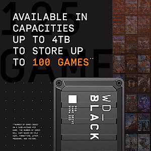 WD_BLACK 500GB P50 Game Drive SSD - Portable External Solid State Drive, Compatible with Playstation, Xbox, PC, & Mac, Up to 2,000 MB/s - WDBA3S5000ABK-WESN