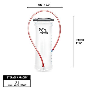 USWE Elite Hydration Bladder 3.0L, Water Reservoir with Plug-n-Play Quick Disconnect and Wide Slide-Seal Open, Reversible Leak Proof BPA Free, for Backpack