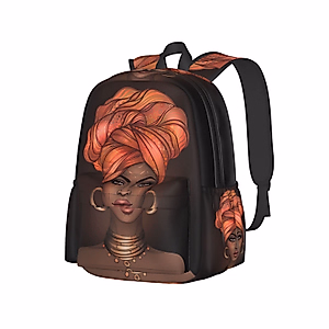 KiuLoam 17 Inch Backpack Elegant African Women Laptop Backpack Shoulder Bag School Bookbag Casual Daypack