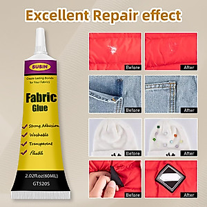 Strong Fabric Glue Permanent Clear - No Sew Fabric Glue for Clothing Washable