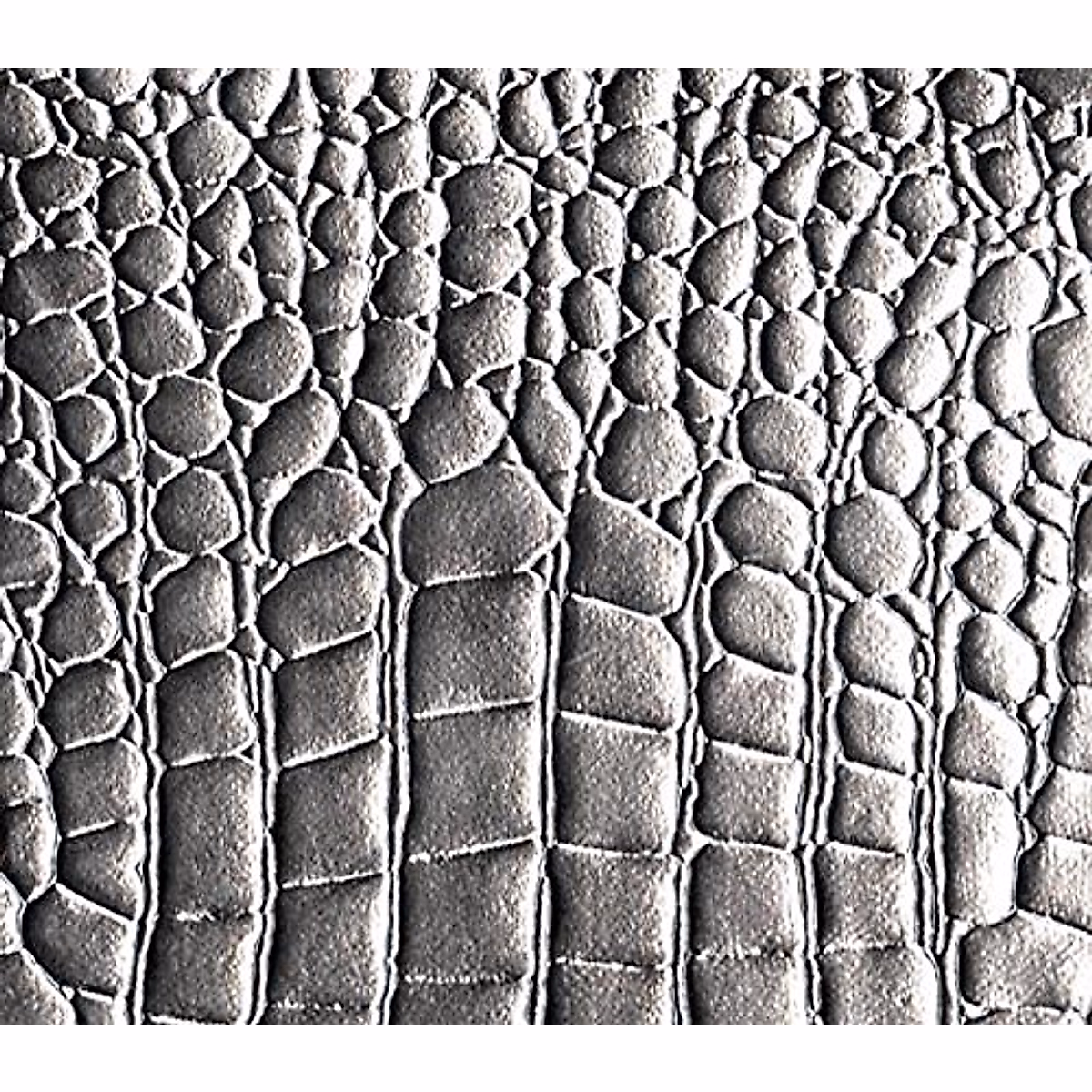 Vinyl Fabric Crocodile Silver Fake Leather Upholstery / 54" Wide/Sold by The Yard