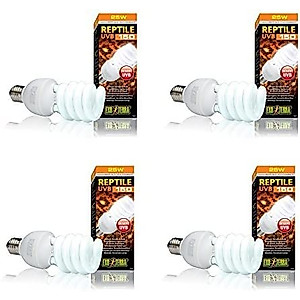 (4 Pack) Exo Terra Repti-Glo 10.0 Compact Fluorescent Desert Terrarium Lamp, 26 Watt