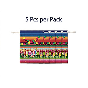 Doreen's Boutique Fiesta Gift Bags, Taco Llama Cactus,Mexican Themed Fiesta Party Decorations, Supplies – 5 Pcs per Pack(BGS-A008)