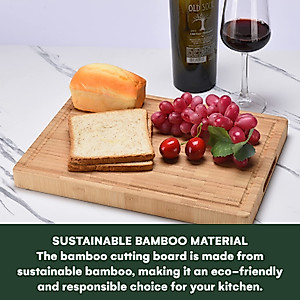 Prosumers Choice Large Bamboo Cutting Board for Kitchen - 14x10-Inch Heavy Duty Wood Chopping Boards for Meat, Fruits, and Vegetables - Rectangular Kitchen Serving Tray or Turkey Carving Block