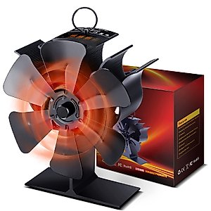 YUICHH Wood Stove Fan, 6-Blade Wood Stove Fan Heat Powered Fireplace Fan, Upgrade Kernel Fireplace Fan Non Electric Heat Powered Stove Fan for Wood/Log Burner/Fireplace Quiet Circulating Warm Air