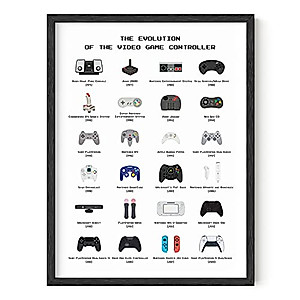 HAUS AND HUES Retro Video Game Posters for Walls Gaming Room Decor, Video Game Room Decor for Boys, Gaming Posters for Gamer Room Decor, Video Game Controller Poster, UNFRAMED (Controller, 12x16)