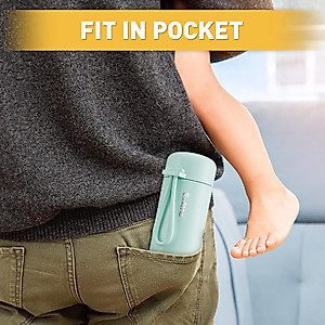 Exllena Mini Water Bottle 5oz, Small Insulated Water Bottle for Hot&Cold Drinks, Small Thermos with Carry Handle - 100% Leakproof Perfect for School, Travel...(Mint)