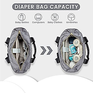 LOVEVOOK Diaper Bag Backpack,Diaper Bag Tote with Insulated Pockets,Baby Bag with Changing Pad,Baby Diaper Bag with Pacifier Case,Fashion Work Backpack for Women