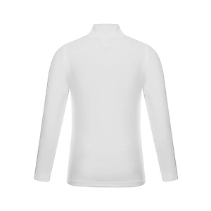 Kvysinly Boys Girls Thermal Underwear Tops Bear Embroidery Turtleneck Long Sleeve Pullover Baselayer T-Shirt Undershirt White 9-10 Years