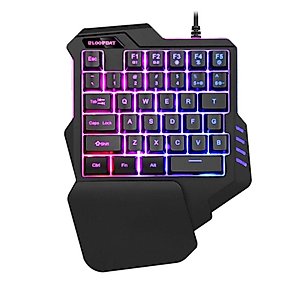 Arilove One-Handed Gaming Keyboard,RGB LED Wired Mechanical Mini Gaming Keyboard (Black, 2318.54cm)