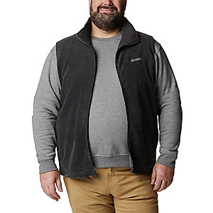 Columbia Mens Steens Mountain Fleece Vest, Charcoal Heather, Small