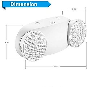 EXITLUX 1 Pack White LED Emergency Lights with Battery Backup, Two Head Adjustable Emergency Lighting Fixtures-Fireproof Materials-Emergency Lighting Fixture/Emergency Light Home.
