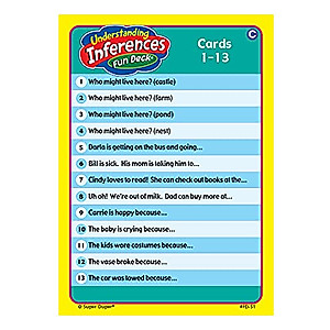 Super Duper Publications | Understanding Inferences Fun Deck | Problem Solving and Reasoning Skills Flash Cards | Educational Learning Materials for Children