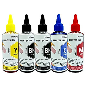 HEMAINK 5 Bottles Ink and Ink Refill Tools Compatible for Canon Ink Cartridges PG-245XL CL-246XL PG-210XL CL-211XL PG-243 CL-244 245XL 246XL 243 244 210 211