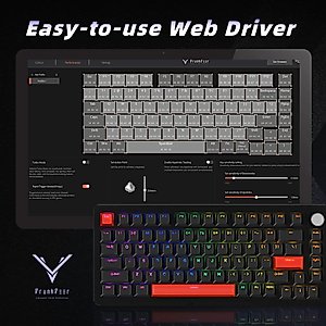 DrunkDeer A75 Mechanical Keyboard Magnetic Switches TKL Gaming Keyboard 82Keys PBT Keycap USE Wired OEM Profile RGB 82 Keys with Knob