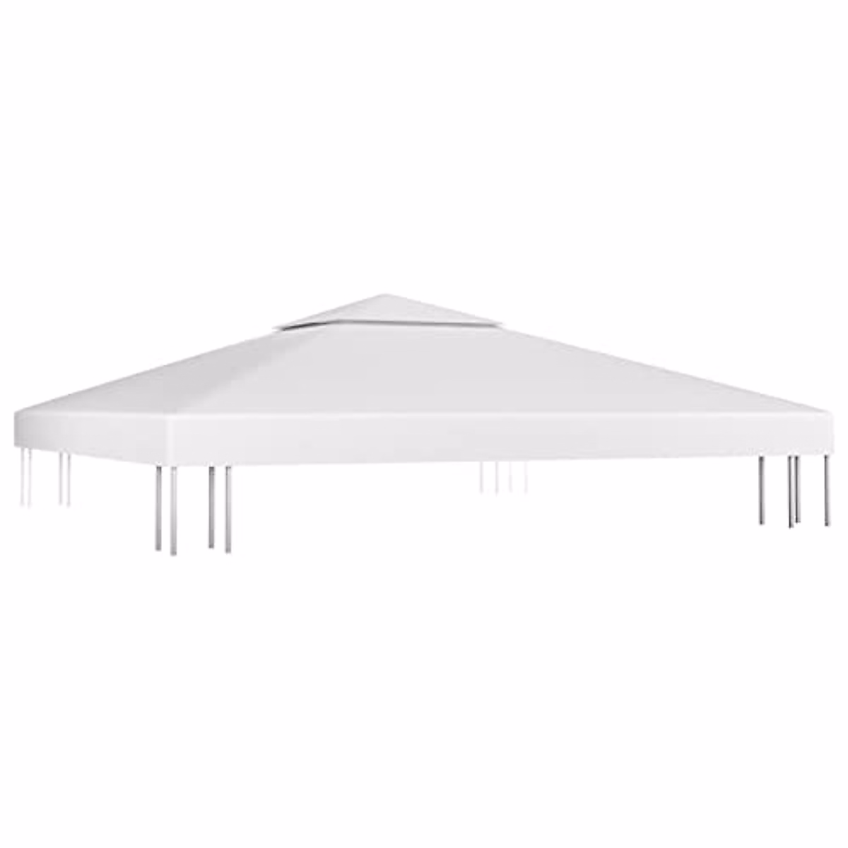 Tidyard 2-Tier Gazebo Top Cover Garden Canopy Replacement Cover with PVC Coating Sun Shade Shelter White for Party, Wedding Tent, BBQ, Camping, Pavilion Cater Tent 9.8ft x 9.8ft (L x W)
