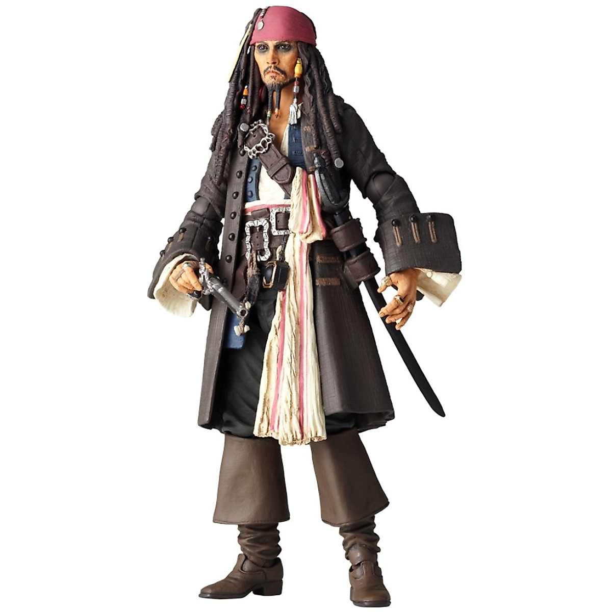 Pirates of the Carribean Revoltech SciFi Super Poseable Action Figure Jack Sparrow by Kaiyodo Jap.