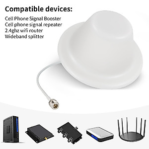 Dome Ceiling Antenna, XRDS-RF OmniDirectional Indoor Antenna 3G/4G/GSM/LTE High Performance Wide Band Antenna with N-Female Connector for Cell Phone Signal Booster Router Gateway (698 to 2700 MHz)