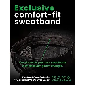 HAKA Atlanta Hat – ATL Trucker Hat for Men & Women, Adjustable Baseball Cap, Mesh Snapback, Outdoor Golf Hat - Black