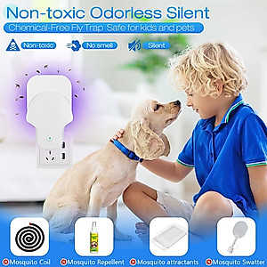 Flying Insect Trap - 2 Pack Fruit Fly Traps for Indoors, Plug-in Fly Trap Indoor with Auto Timing Function for Gnat, Mosquito, Flies, Gnat Trap for House Indoor(2 Device + 10 Glue Cards)