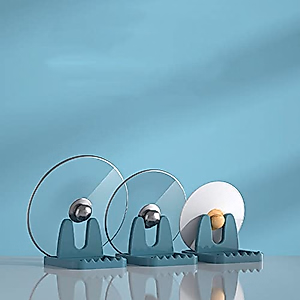 Andy's Orchids Foldable Pot Lid Rack,Plastic Stand Kitchen Organizer, Spoon Holder Spatula Pan Cover Shelf,Tabletop Multi-function Storage Tools